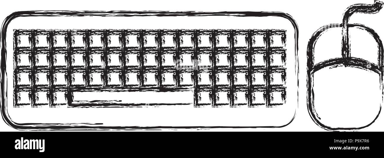 computer keyboard and mouse vector illustration design Stock Vector ...