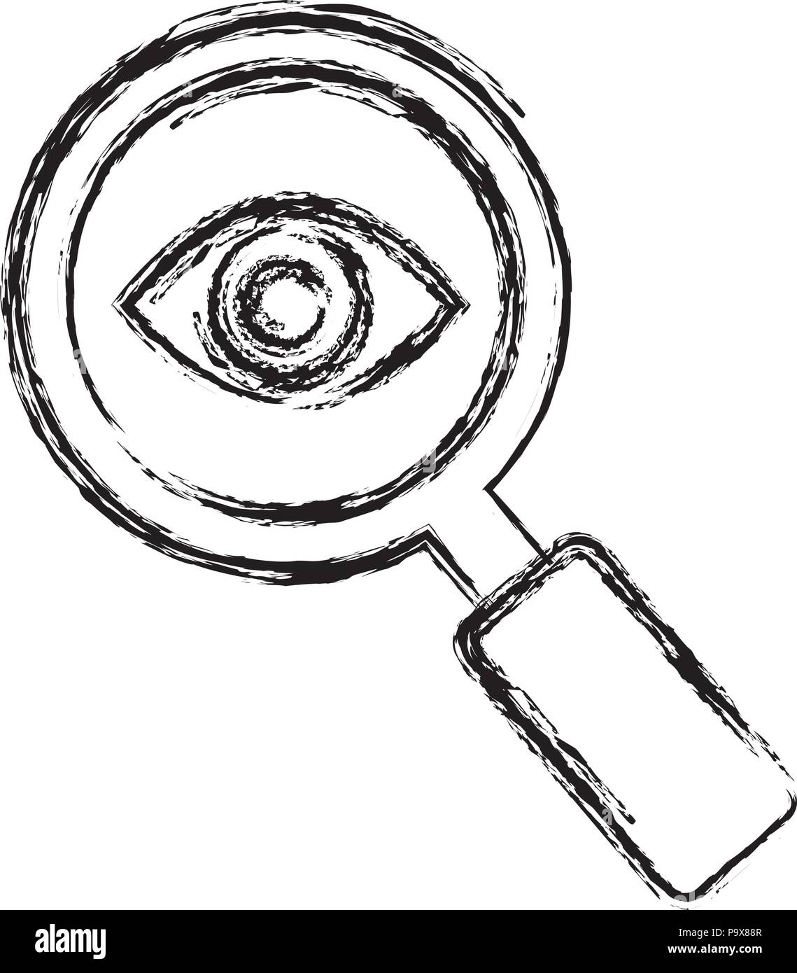 magnifying glass and eye vector illustration design Stock Vector Image ...