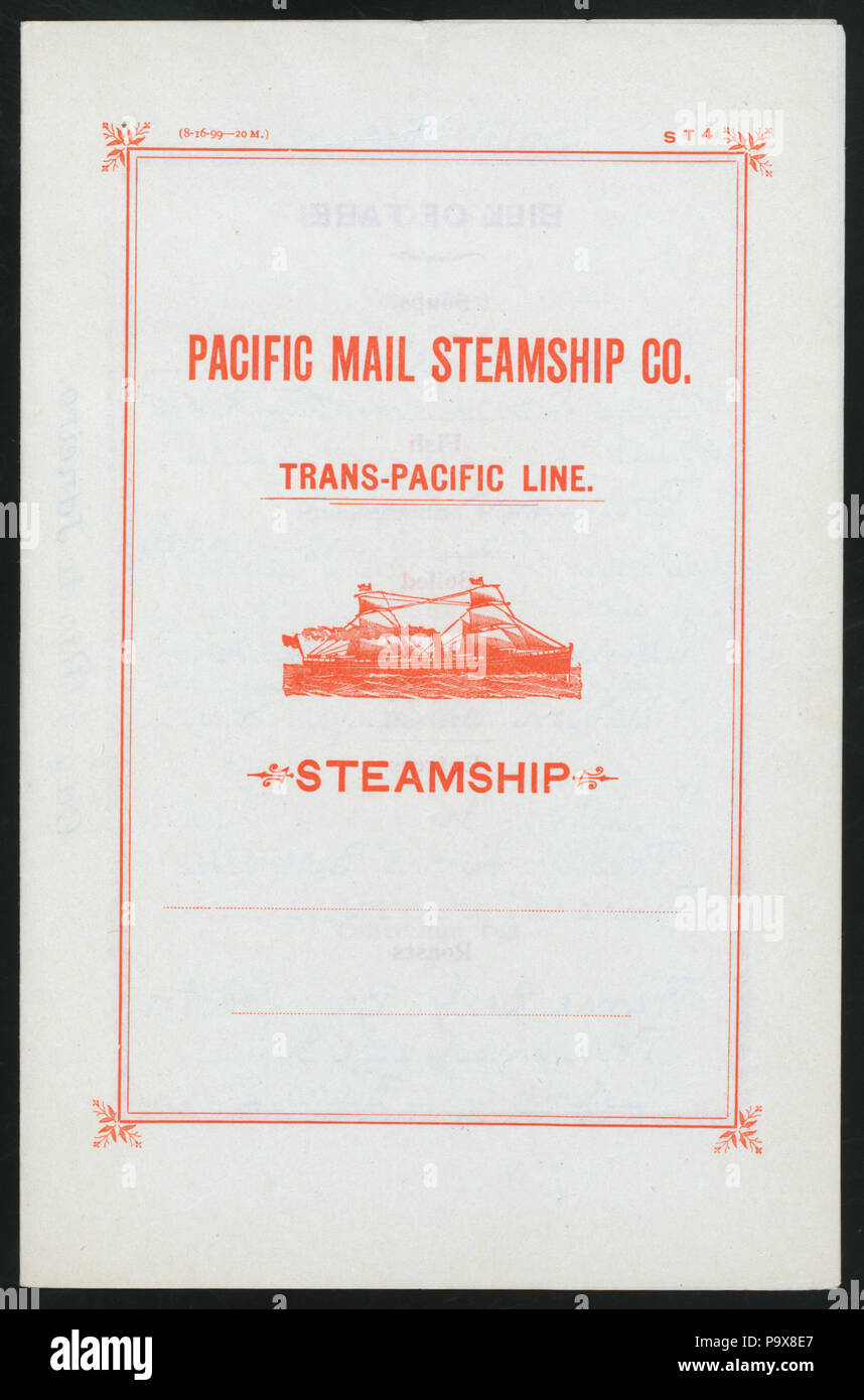 559 DINNER (held by) PACIFIC MAIL STEAMSHIP COMPANY (at) SS CITY OF RIO DE JANERIO (SS;) (NYPL ...