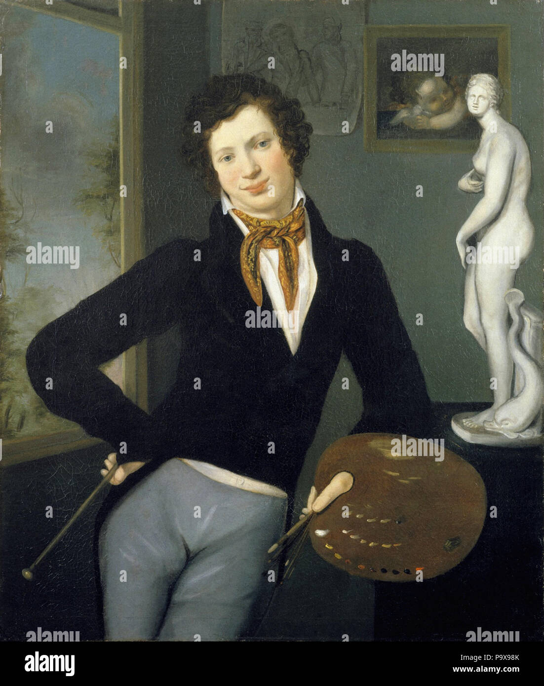 Oppenheim Moritz Daniel - Self Portrait Stock Photo - Alamy