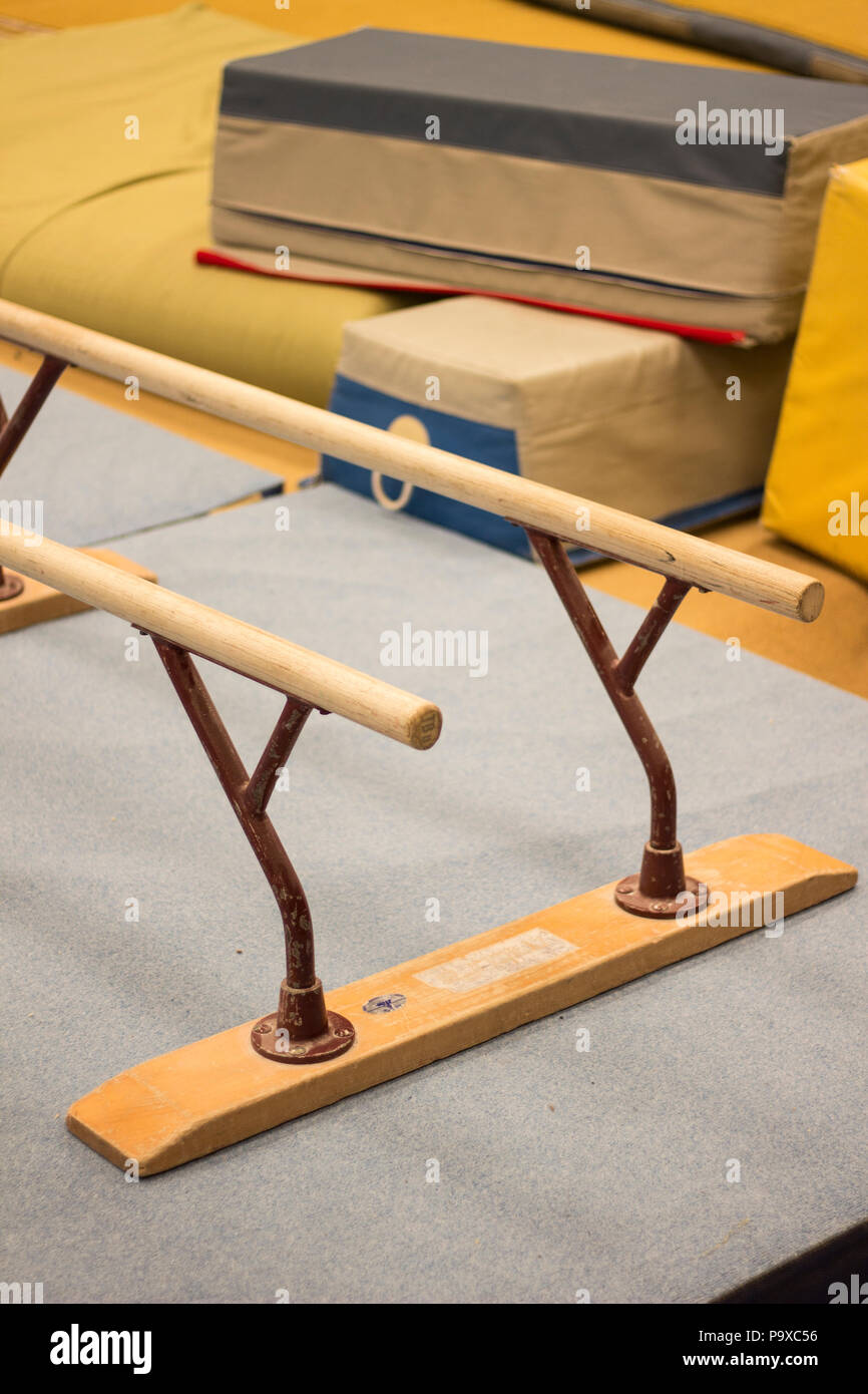 Gymnastic equipment in a gymnastic center Stock Photo - Alamy