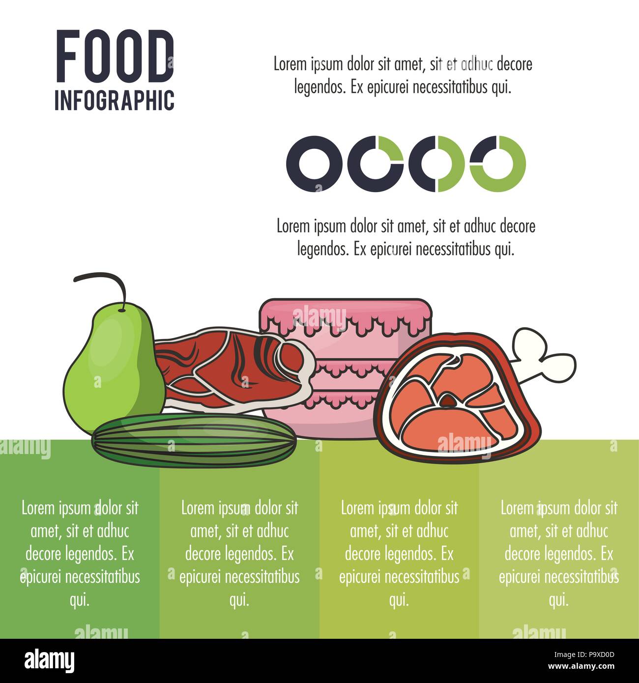 Nutrition and food green infographic with statistics and elements ...