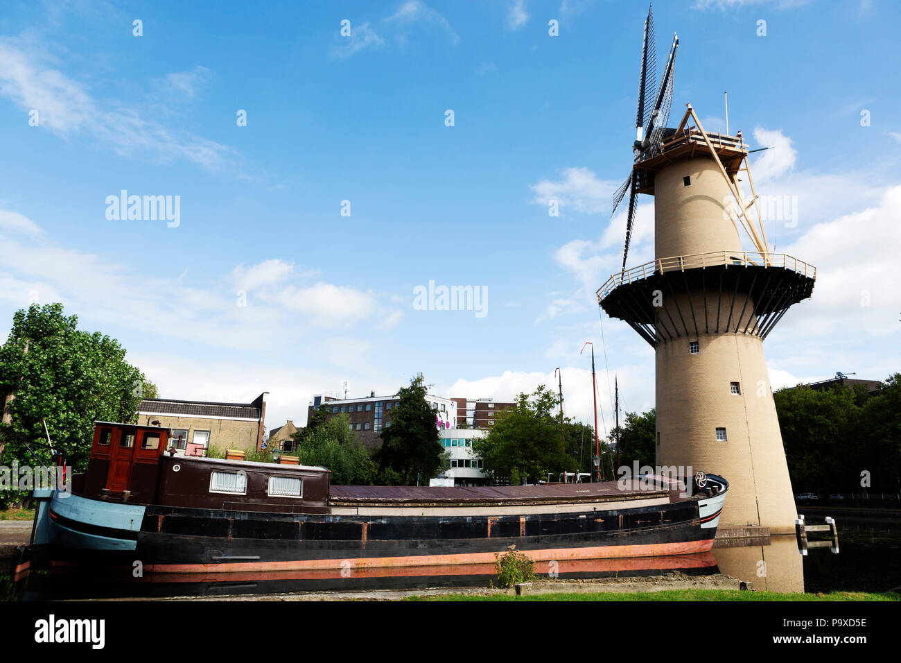 The De Kameel windmilll in Schiedam, the Netherlands. The windmill is ...