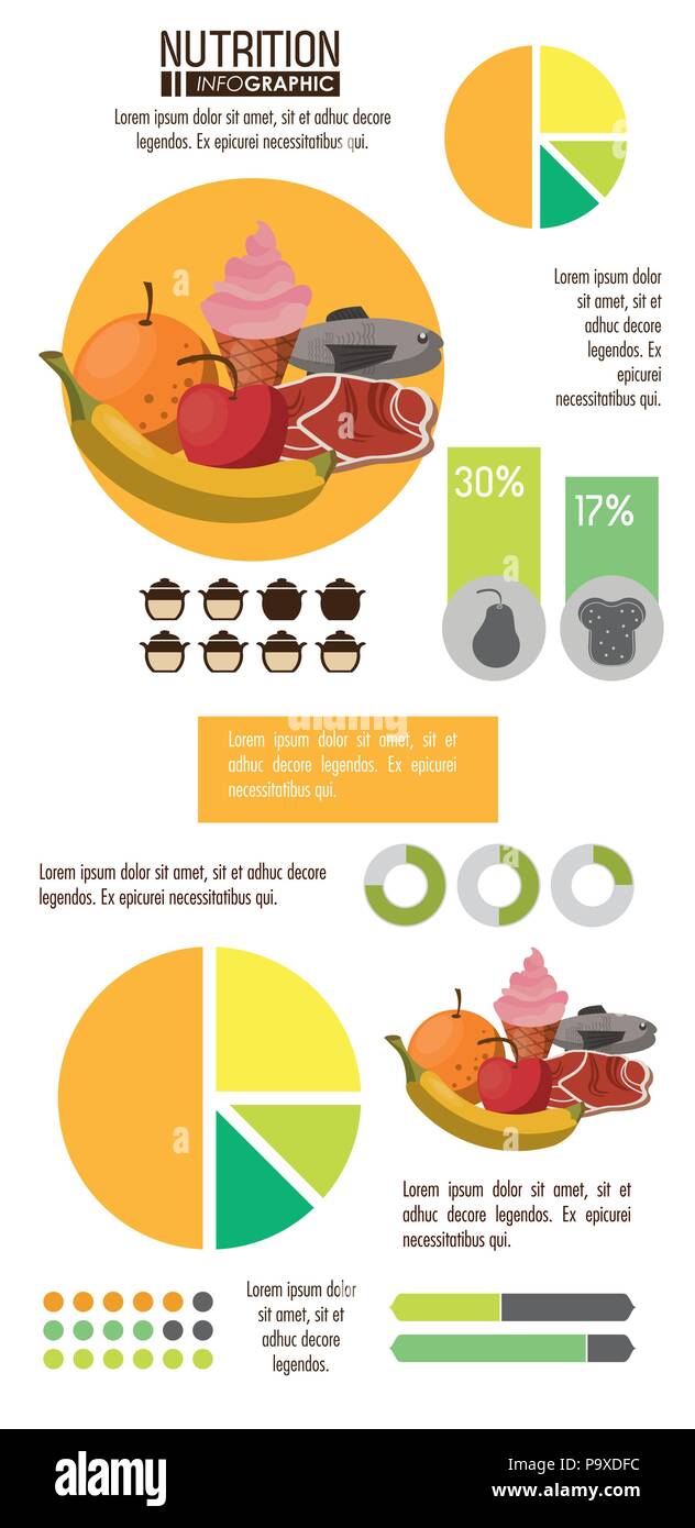 Nutrition and food infographic with statistics and elements Stock ...