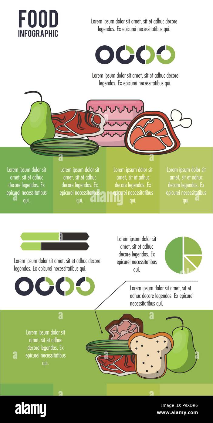 Nutrition and food green infographic with statistics and elements Stock ...