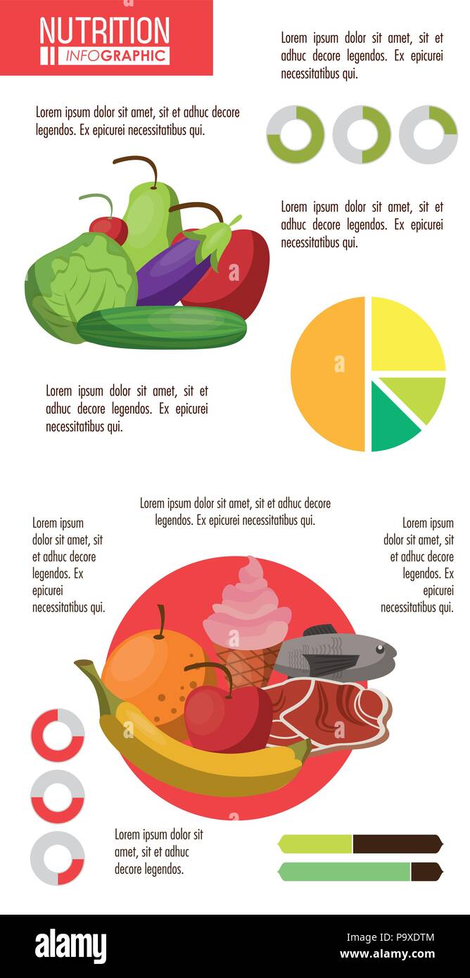 Nutrition and food infographic with statistics and elements Stock ...