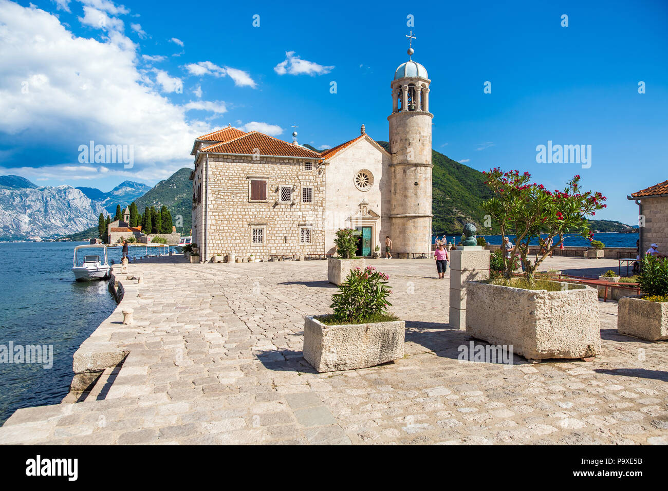Perast, Montenegro - July, 2018: Small islet near Perast city in ...