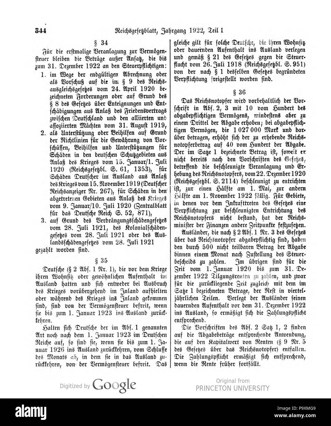 522 Deutsches Reichsgesetzblatt 22T1 030 0344 Stock Photo - Alamy