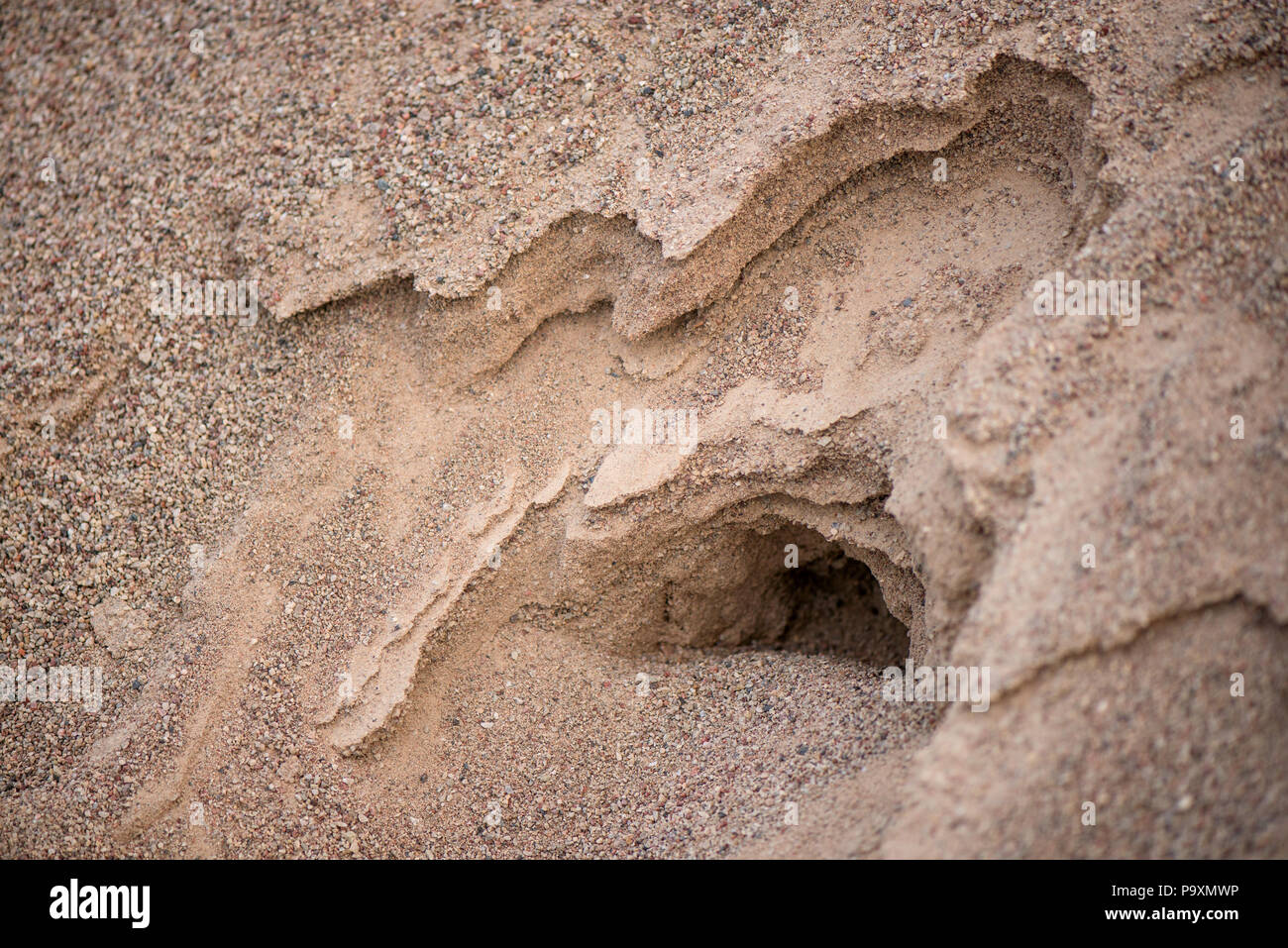 Large piles of construction sand and gravel used for asphalt production ...
