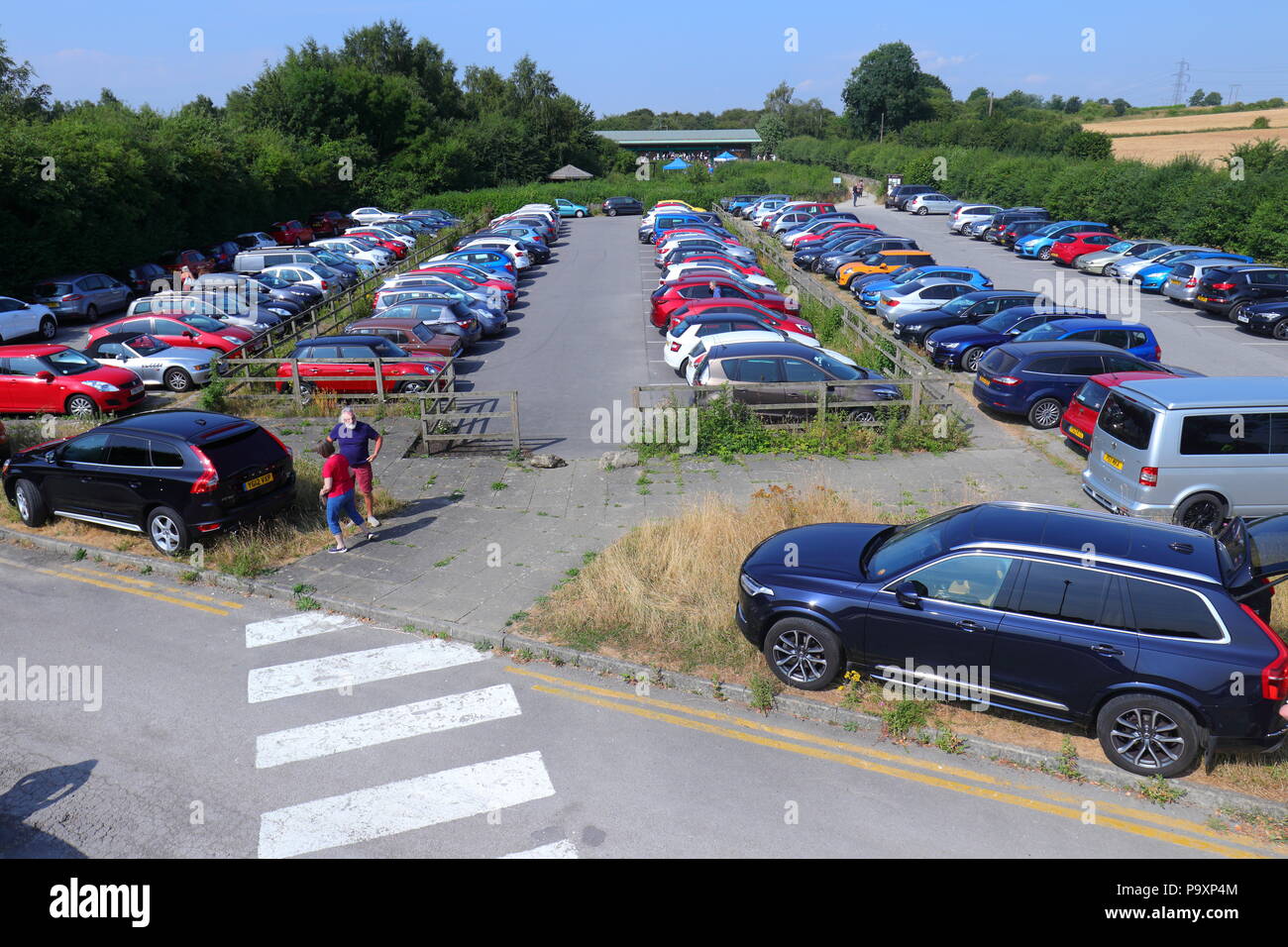 Looking over the car park at RSPB Fairburn Ings in Yorkshire Stock ...