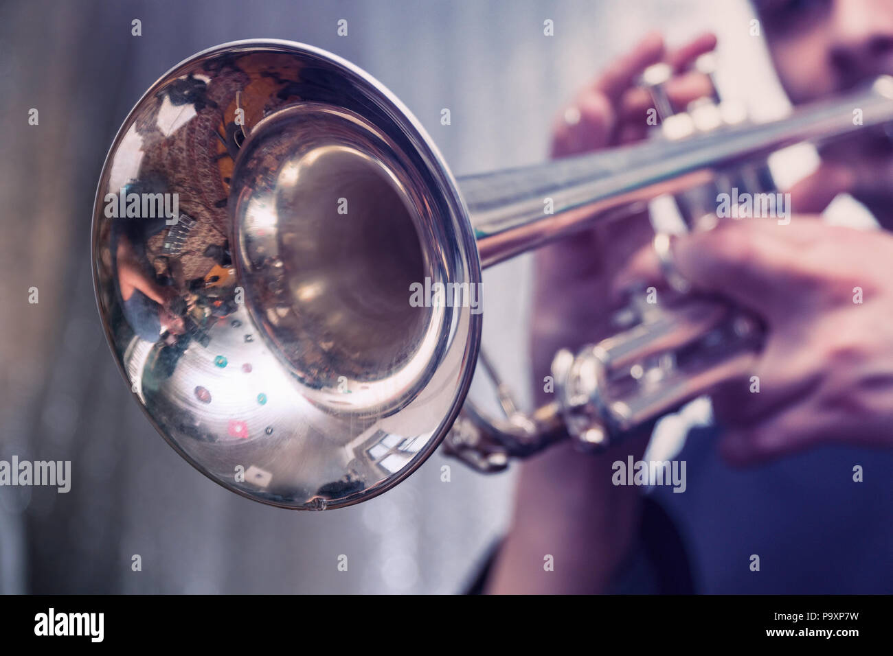 Trumpeter playing brass horn trumpet hi-res stock photography and ...
