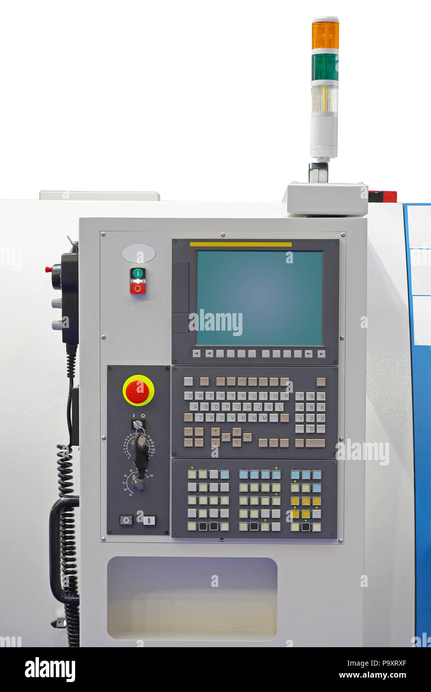 Machine control panel with keyboard and monitor Stock Photo - Alamy