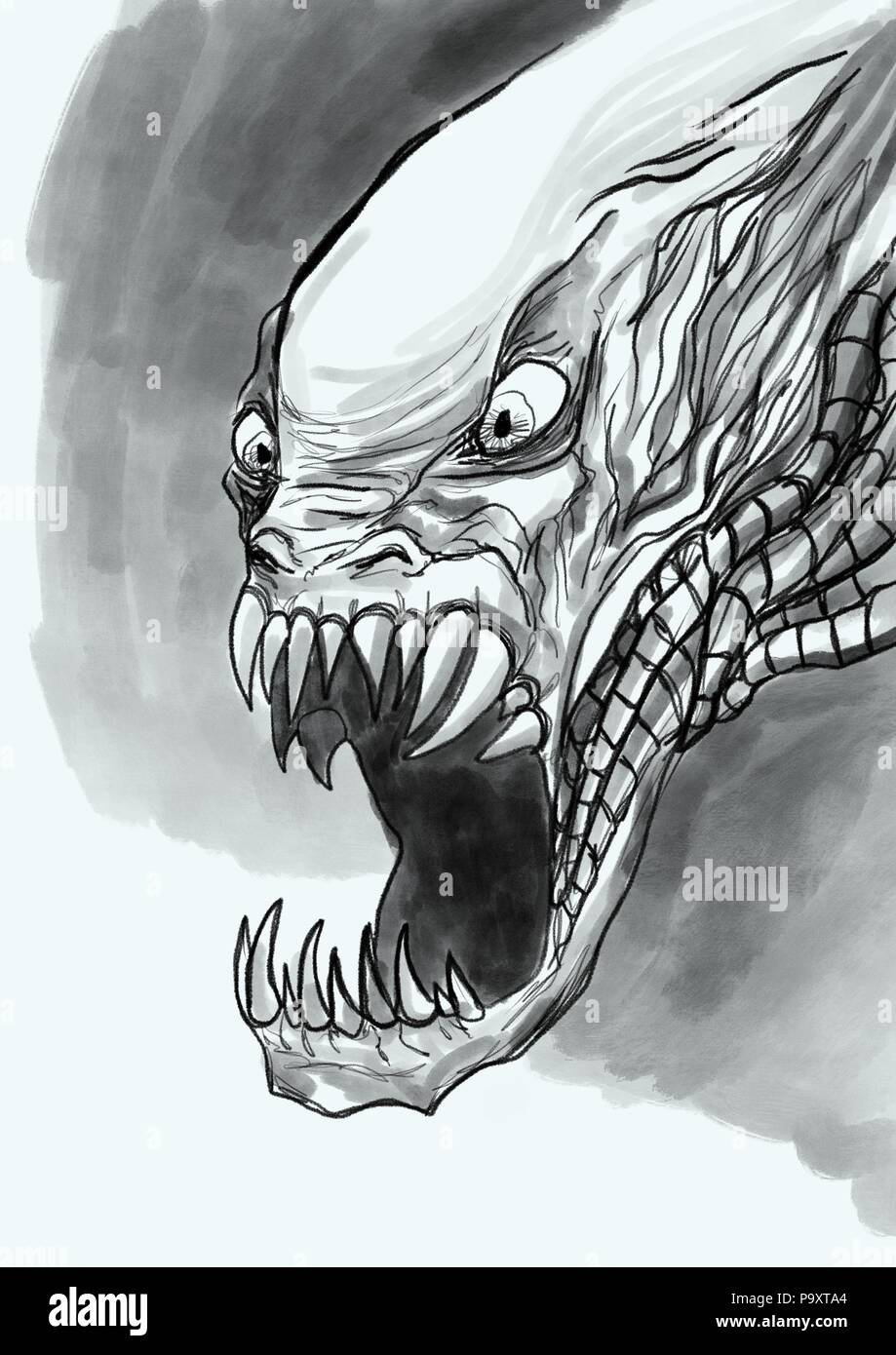 Alien Creature Drawing
