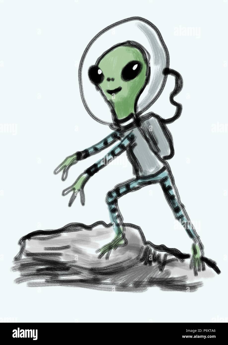 Alien creature illustration Stock Photo - Alamy