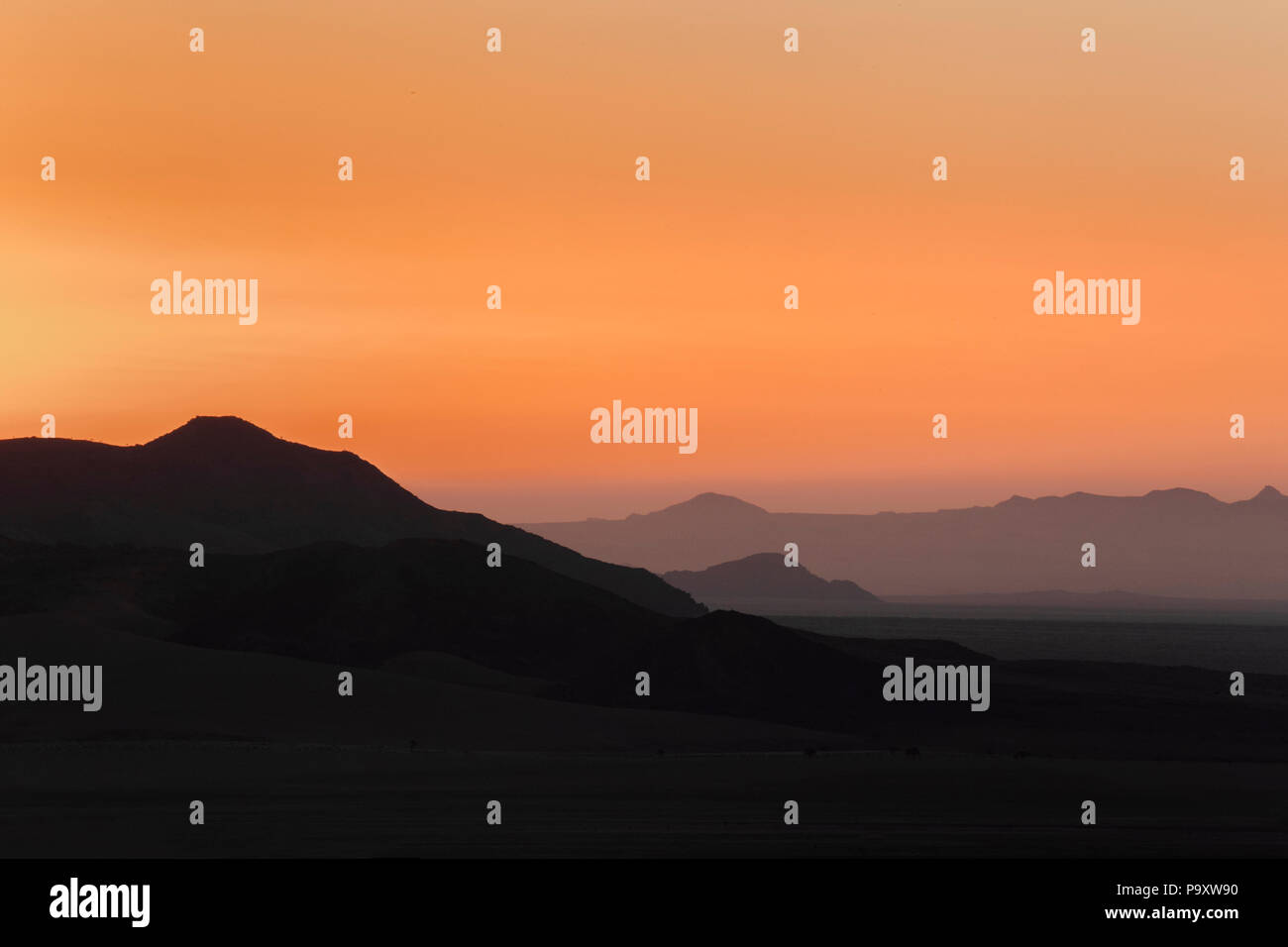 Sperrgebiet restricted area landscape at sunset, Namibia Stock Photo ...