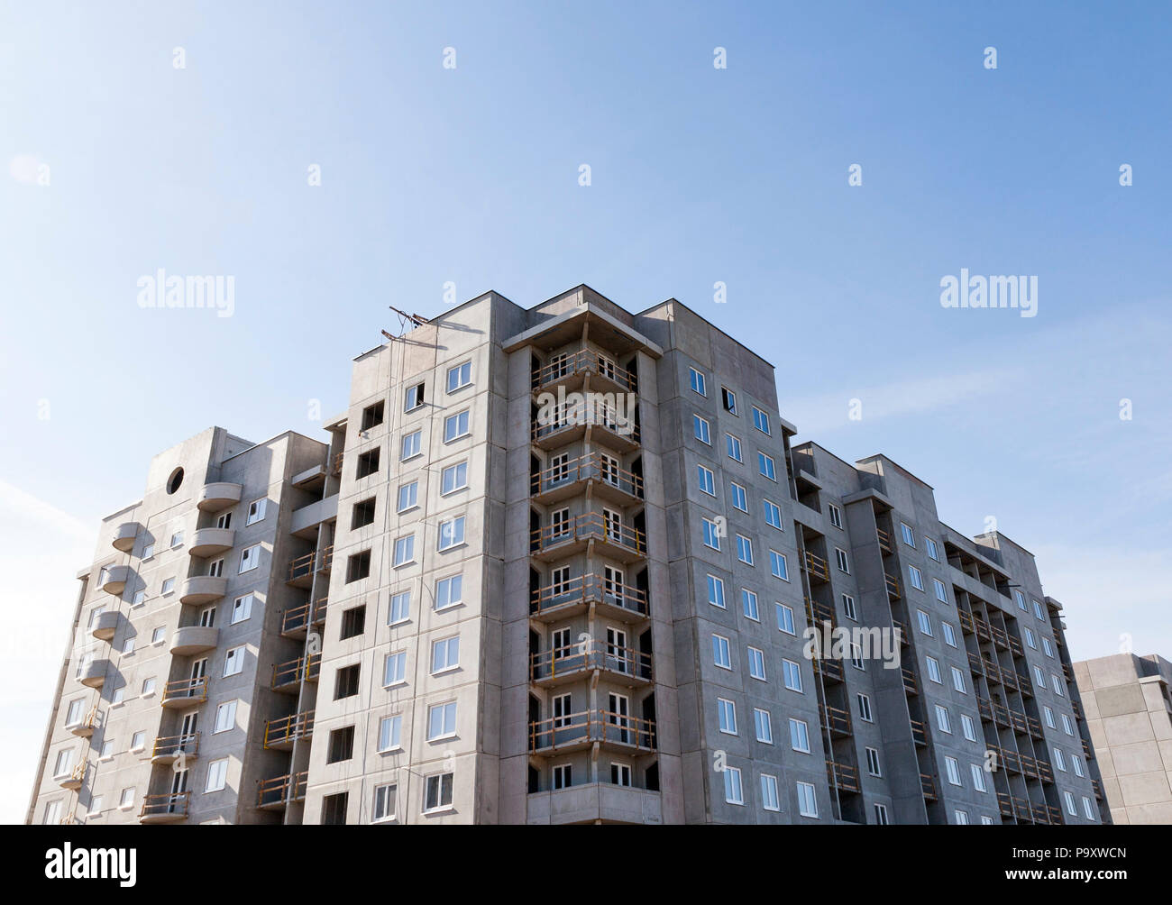 construction of apartments from concrete blocks of a large size, the ...