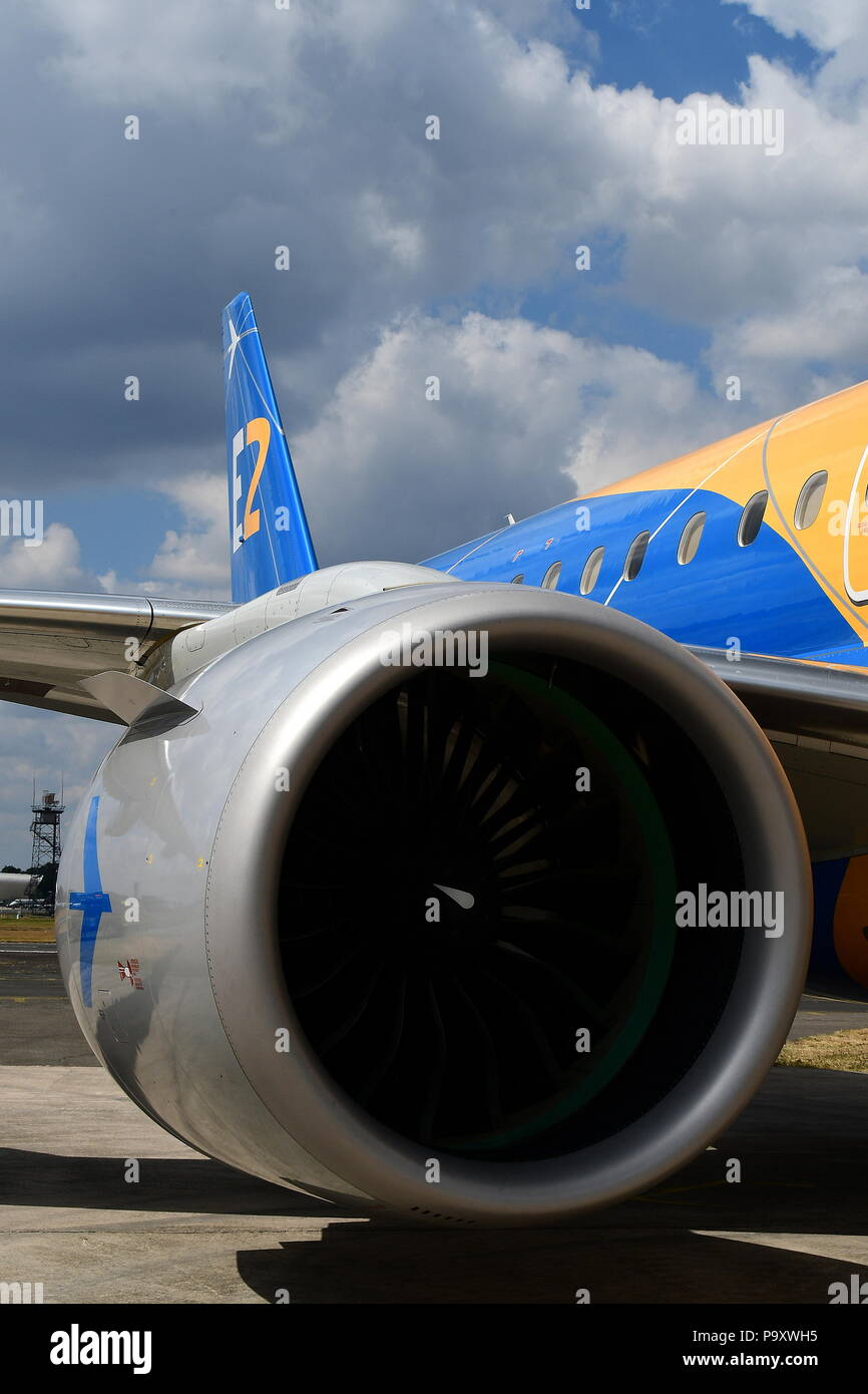 PRATT&WHITNEY PW1900G ENGINE ON EMBRAER E190-E2 REGIONAL AIRLINER Stock ...