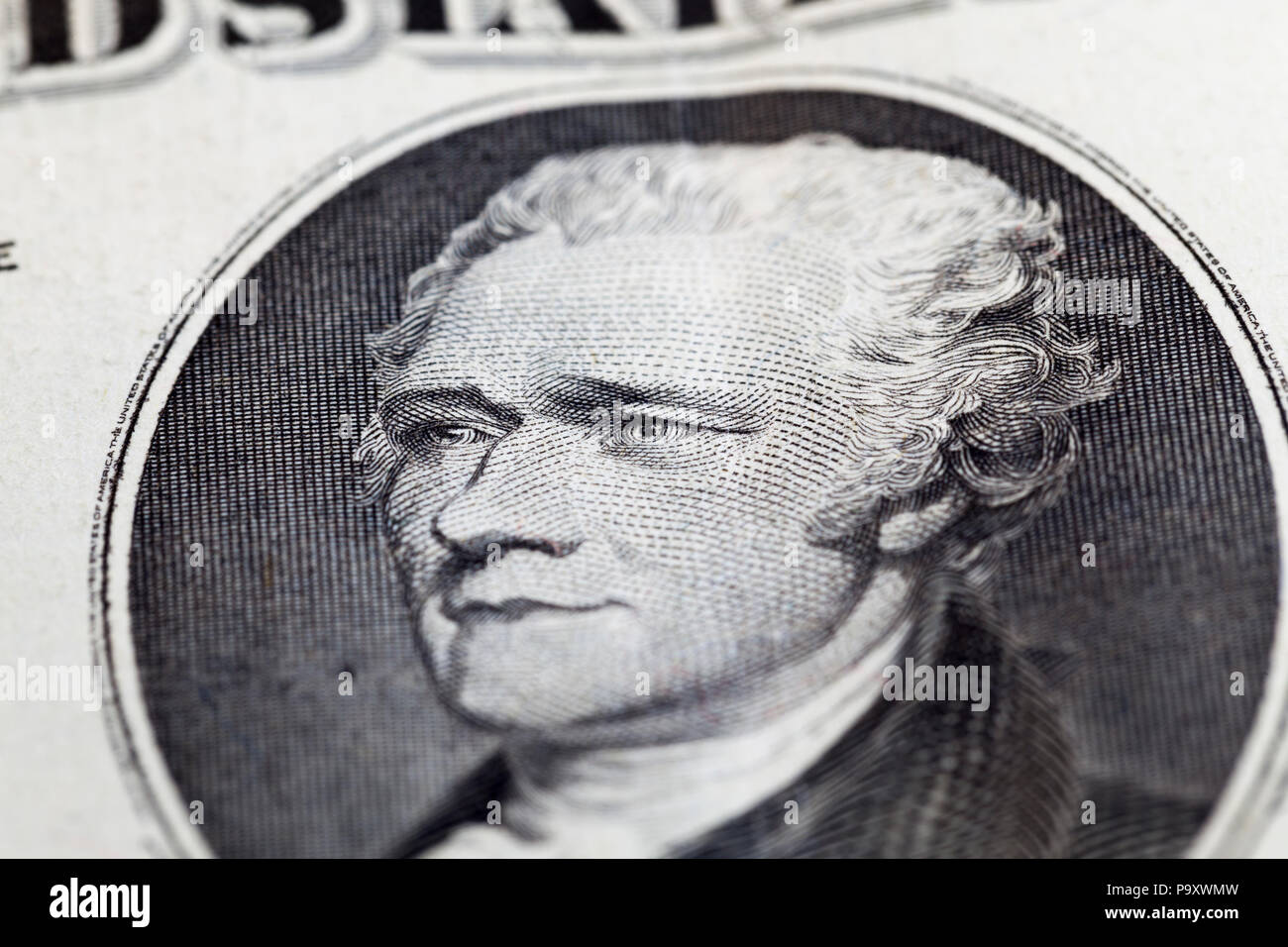a portrait of the American president Alexander Hamilton on the obverse ...