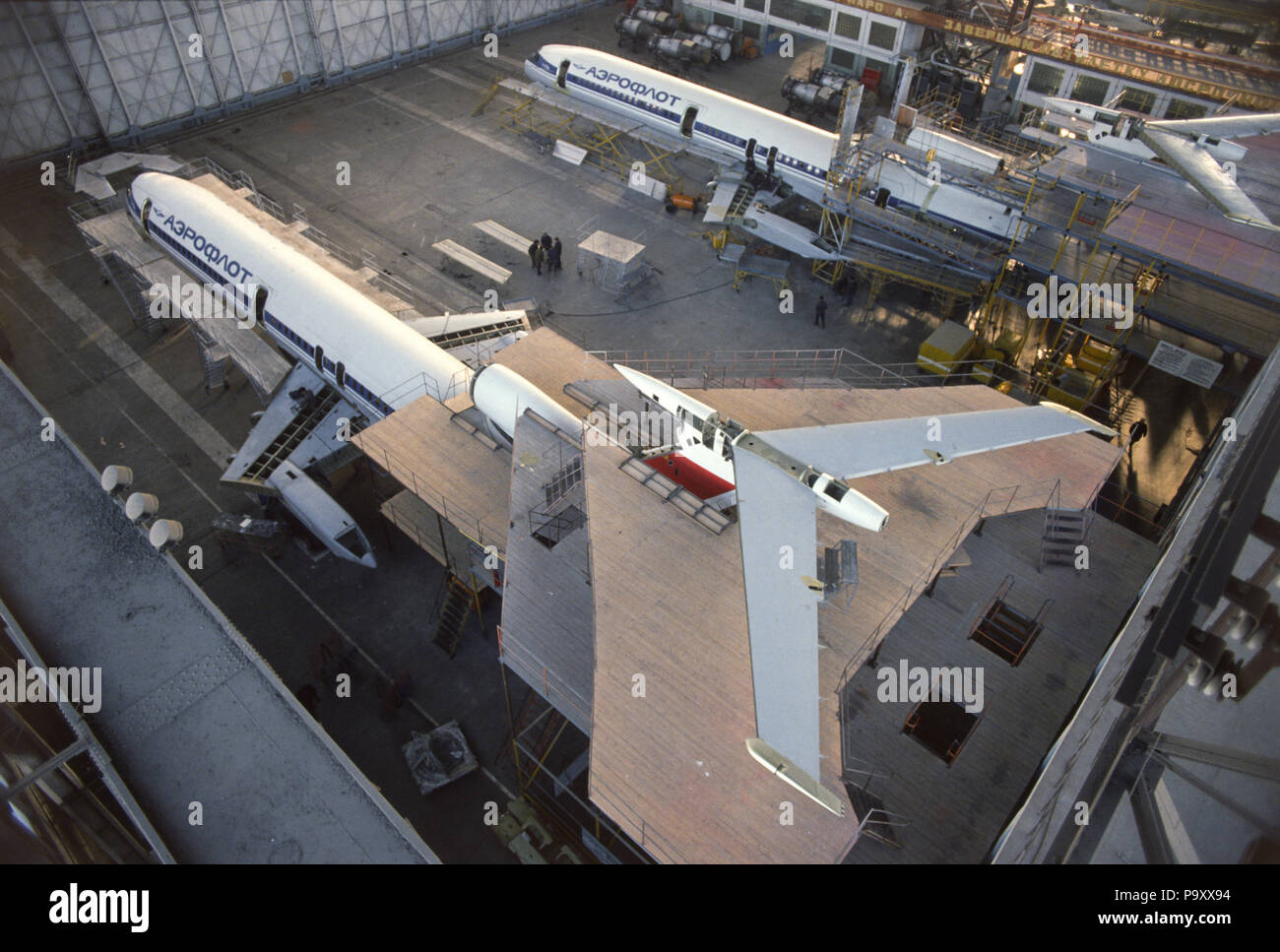 Tupolev Tu-154 civil jet airplanes of Aeroflot Soviet Airlines pictured ...