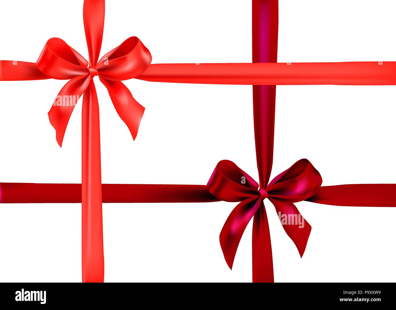 Red ribbons set Stock Vector Image & Art - Alamy