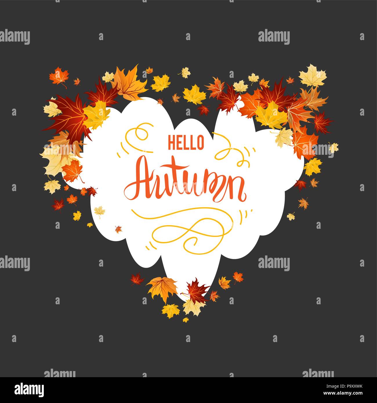 autumn maple leaves card Stock Vector Image & Art - Alamy