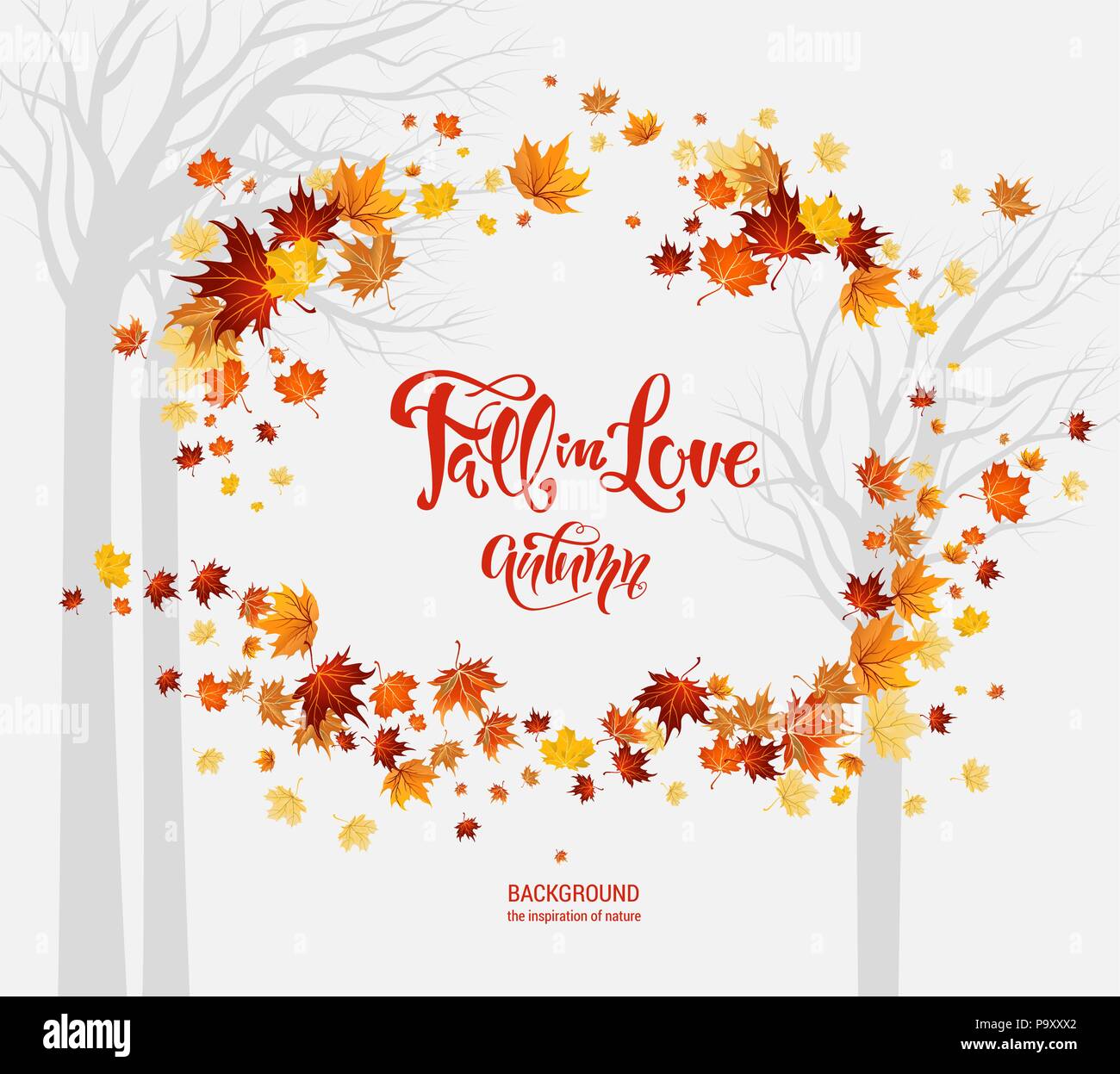 Fall leaves frame Stock Vector Image & Art - Alamy