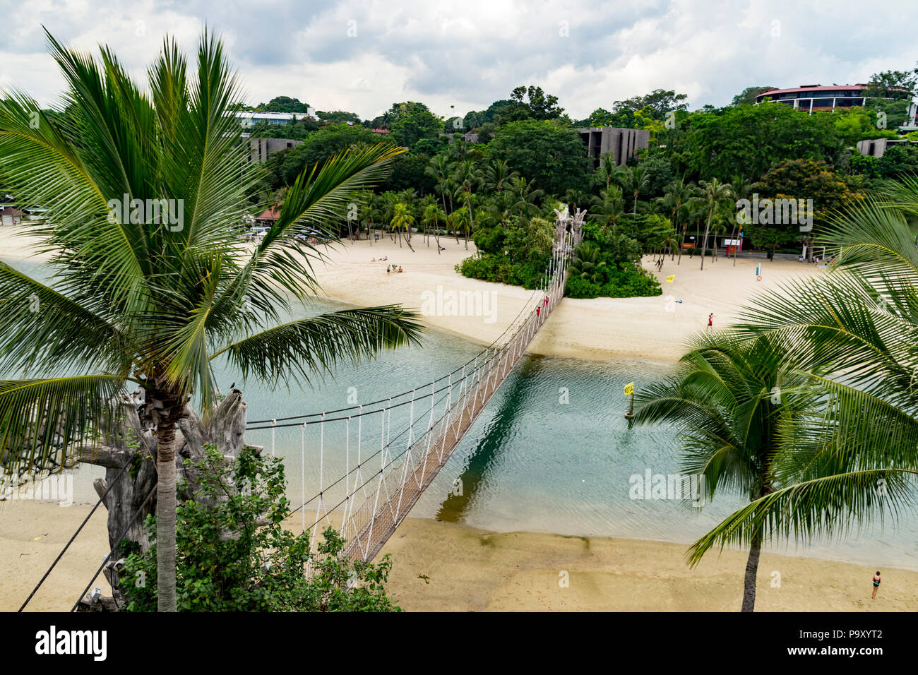 Rope bridge to southernmost point of continental Asia in Singapore ...