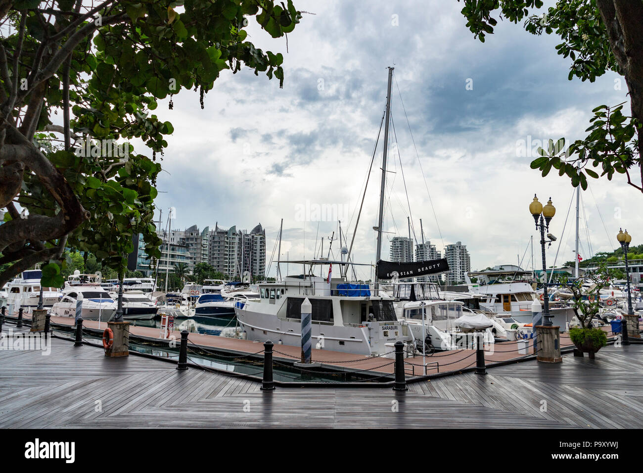Boats in Harbor at Quayside Isle Stock Photo - Alamy