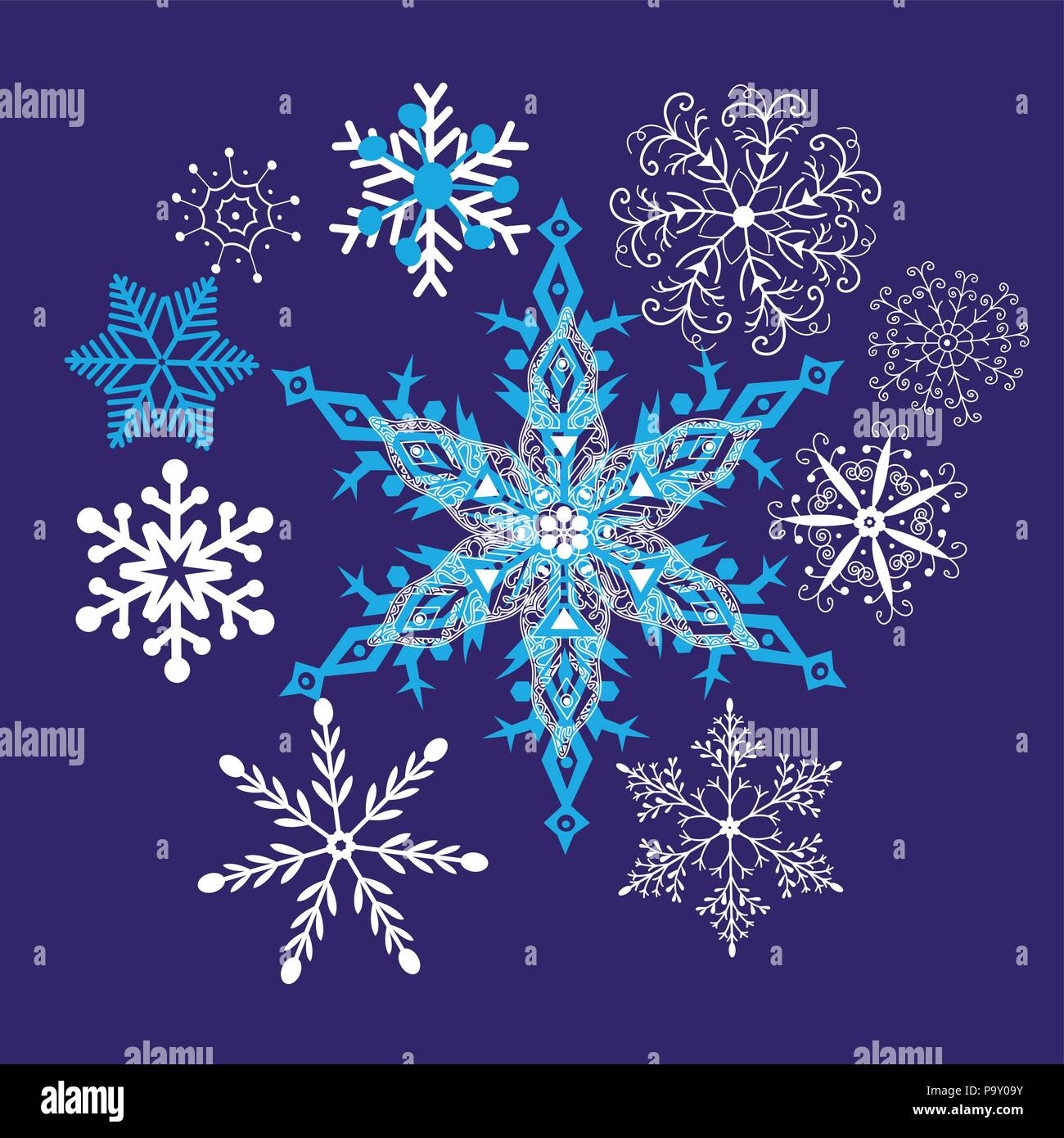 Beautiful winter background snowflakes nature Stock Vector Images - Alamy
