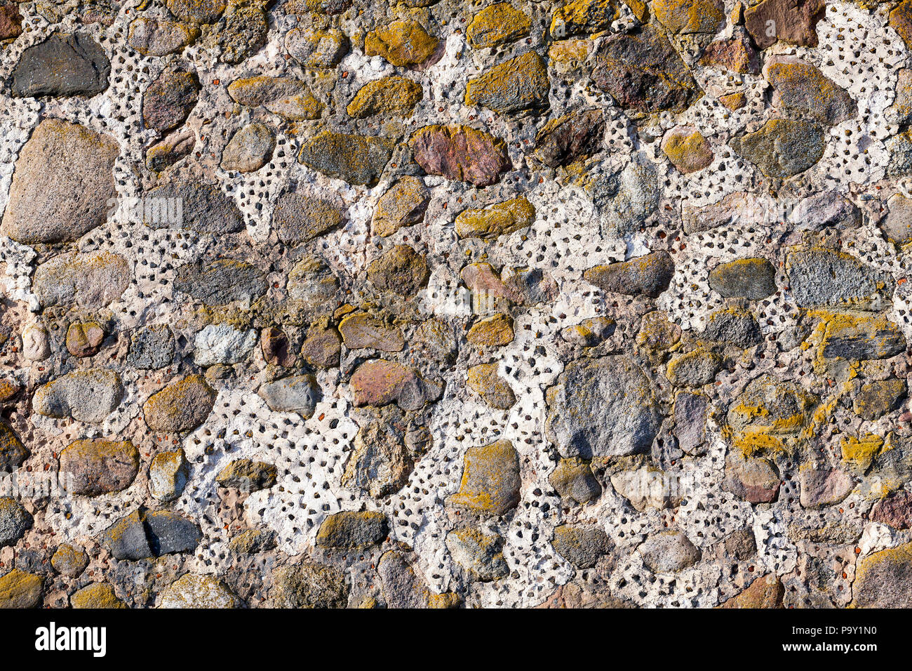 made of concrete and cement stone wall of the building made long ago ...