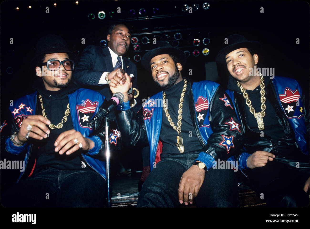 American hip hop group Run-D.M.C and Principal Joe Clark at Eastside ...