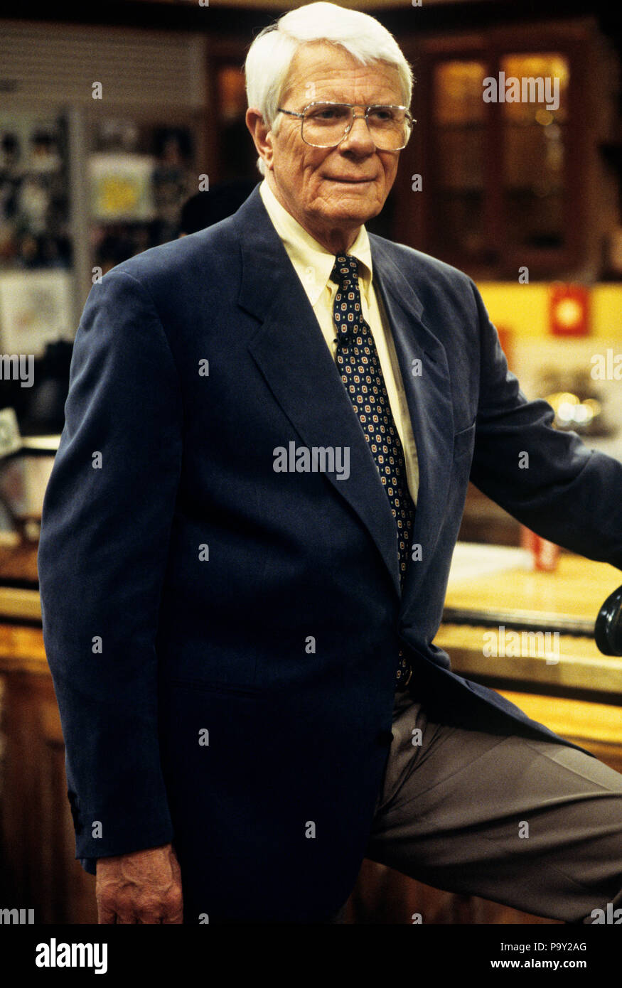 Peter Graves on FX TV's "Backchat" on May 26, 1996. © Gary Gershoff ...