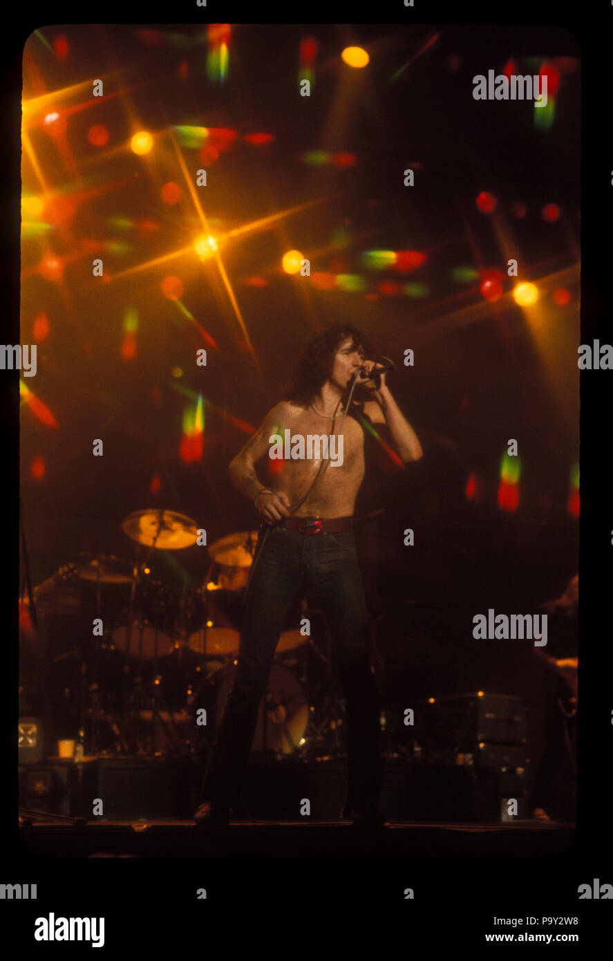 LONG BEACH, CA : ACDC with the late Bon Scott performing live on the ...