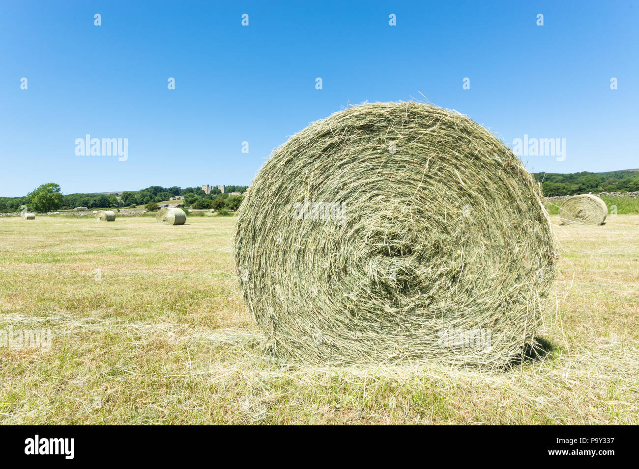 Hay bales field historic castle hi-res stock photography and images - Alamy