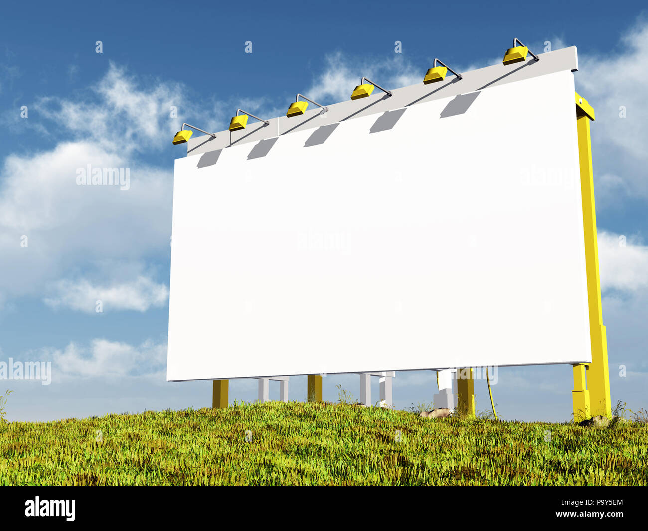 An illustration of a big white advertising wall Stock Photo - Alamy