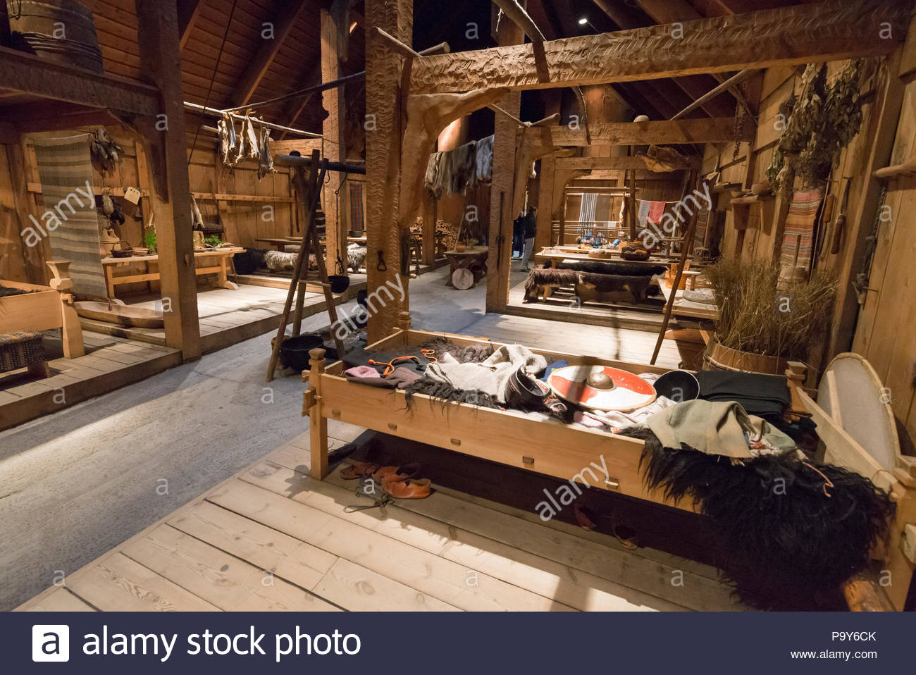Viking Longhouse Interior Stock Photos & Viking Longhouse Interior ...