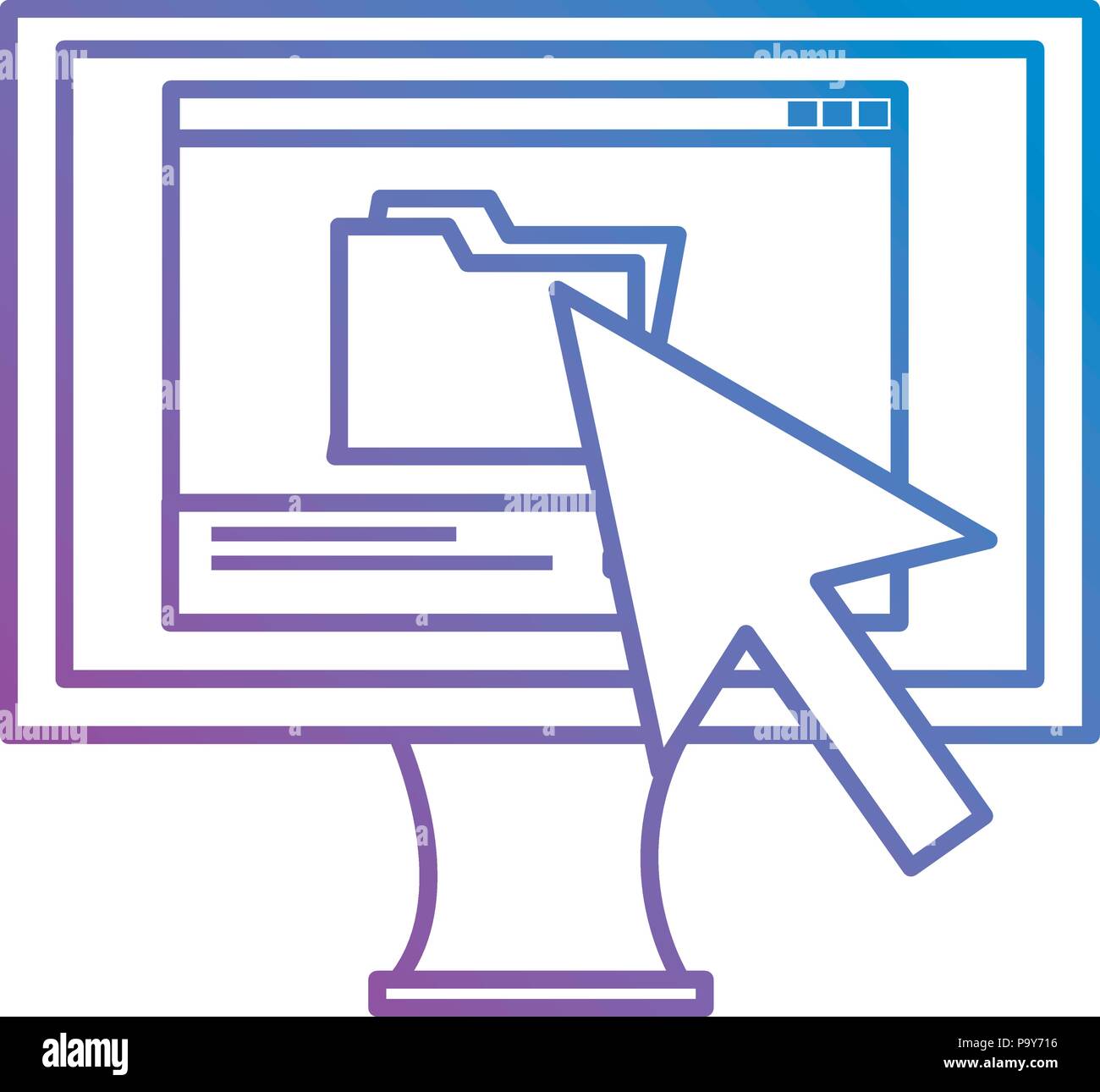 computer display with arrow cursor vector illustration design Stock ...