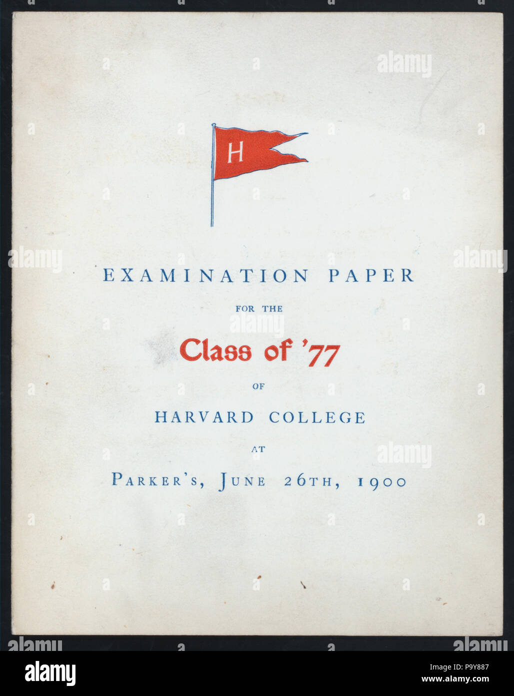 632 EXAMINATION PAPER (held by) CLASS OF '77 OF HARVARD COLLEGE (at ...