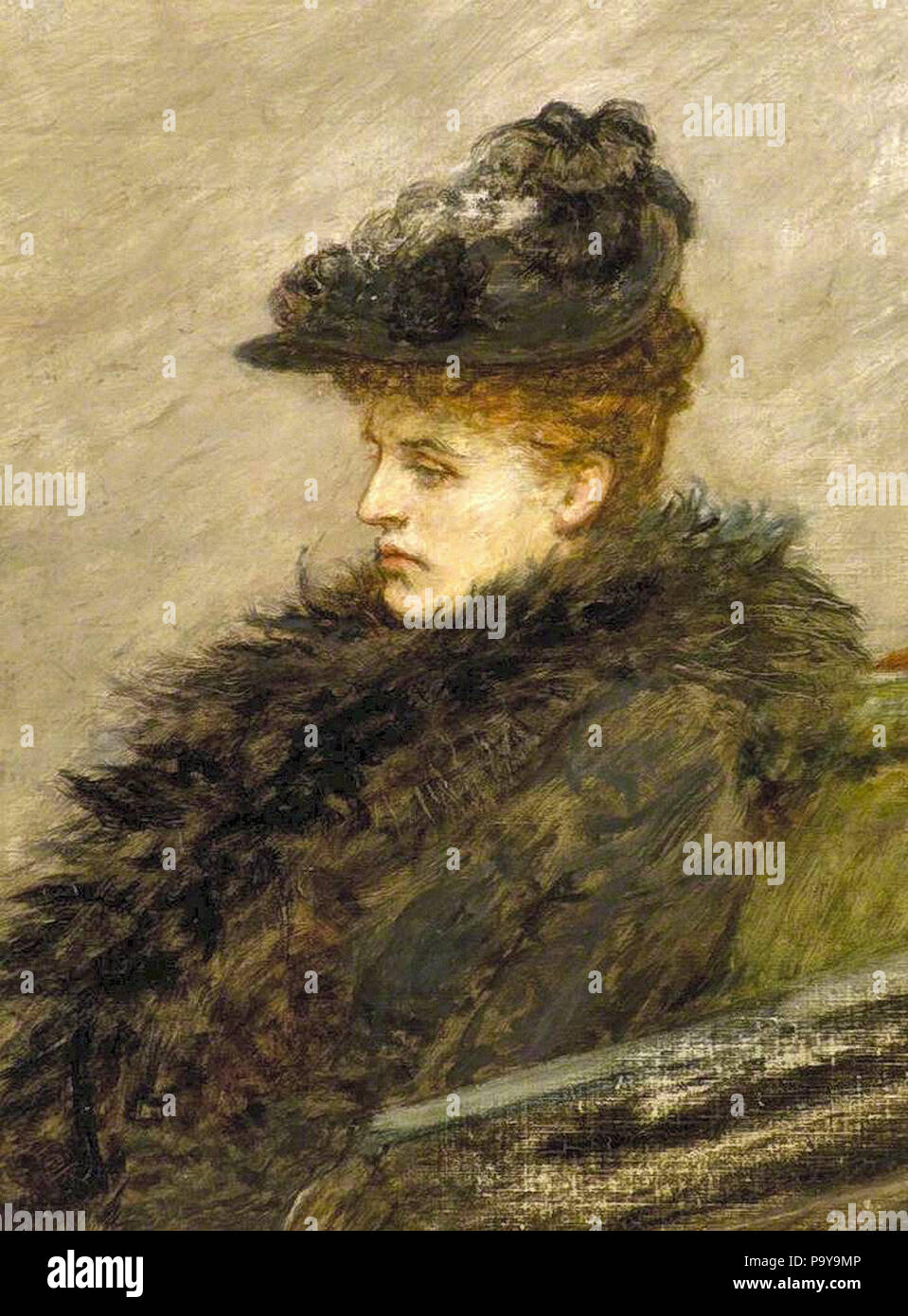 Orchardson William Quiller - the Feather Boa Stock Photo - Alamy