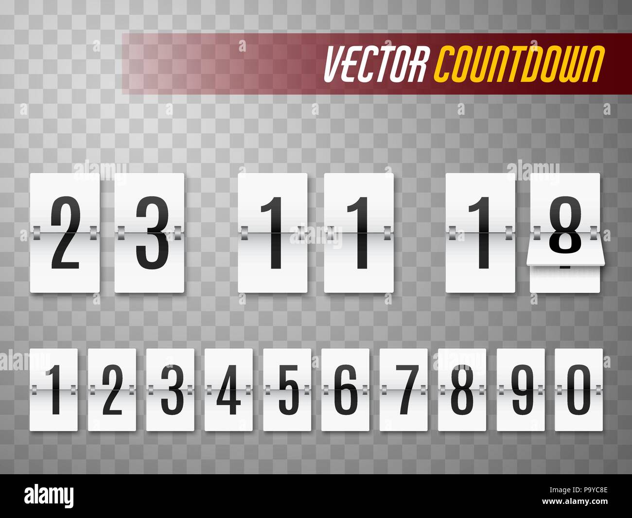 Countdown Timer Set Flip Time Remaining Scoreboard Or Clock Vector