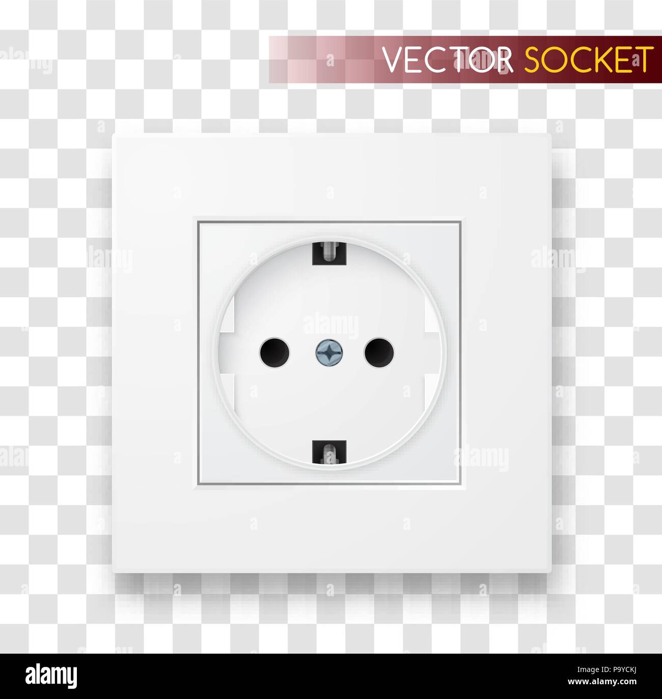 Realistic vector socket. Power outlet Stock Vector Image & Art - Alamy
