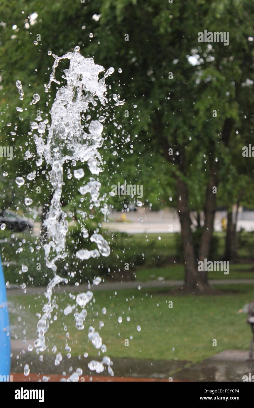 Upscale park with beautiful water features on a sunny summer day Stock ...