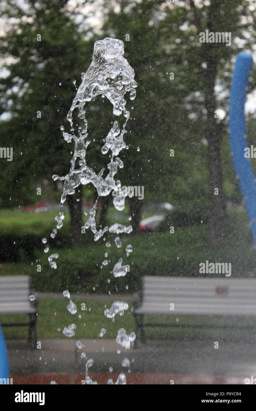 Upscale park with beautiful water features on a sunny summer day Stock ...