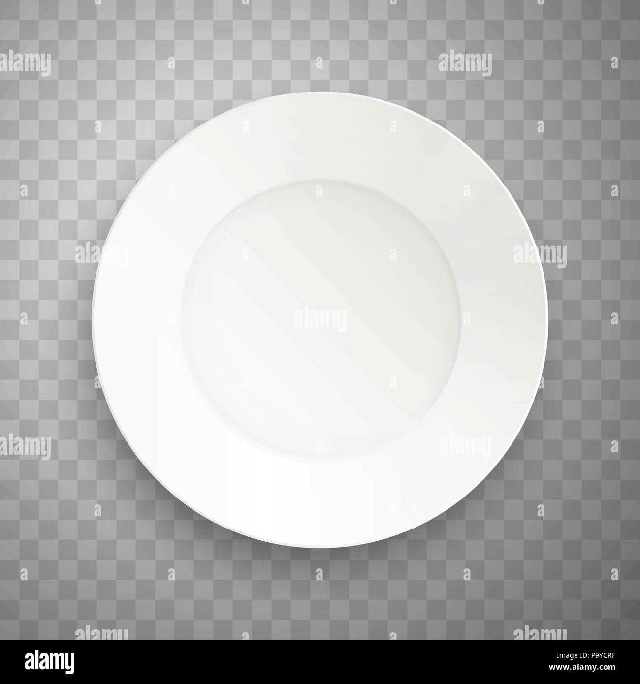 Plate isolated on transparent background. Realistic food plate. Vector ...