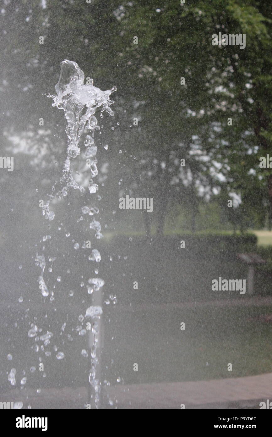 Upscale park with beautiful water features on a sunny summer day Stock ...