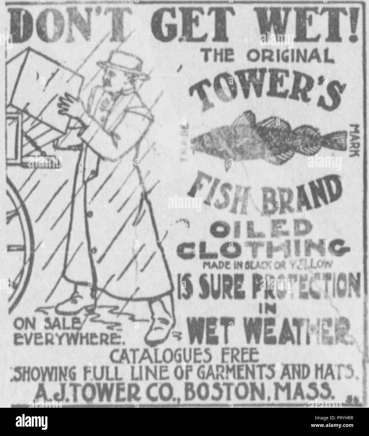 584 DON'T GET WET - THE ORIGINAL TOWER'S FISH BRAND OILED CLOTHING ...