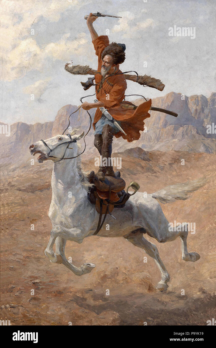 Ottenfeld Rudolf Otto Von - Cossack Riding in the High Mountains Stock ...