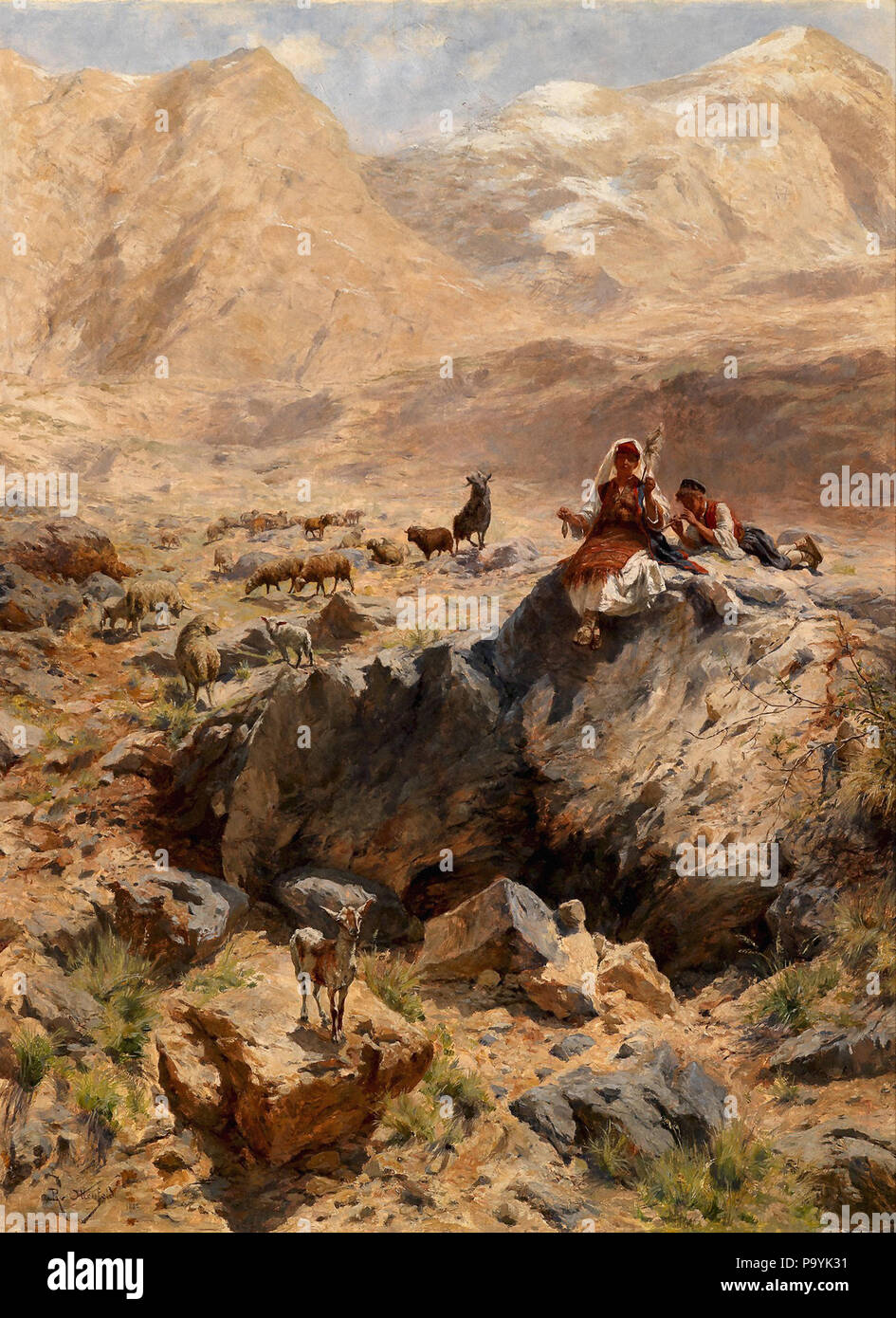 Ottenfeld Rudolf Otto Von - Shepherds Resting Stock Photo - Alamy
