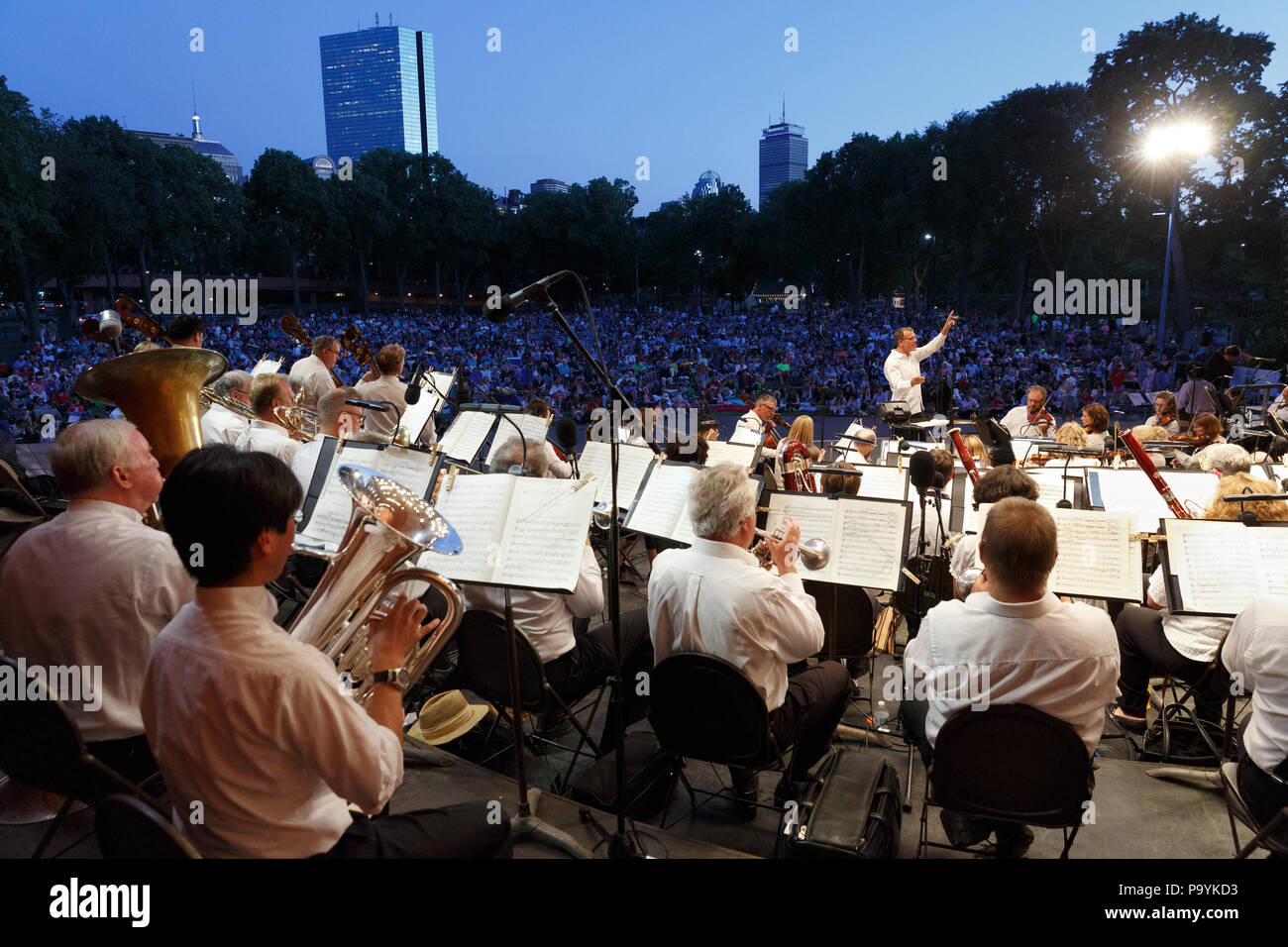 Boston Landmarks Orchestra playing at the Hatch Shell on the Esplanade ...