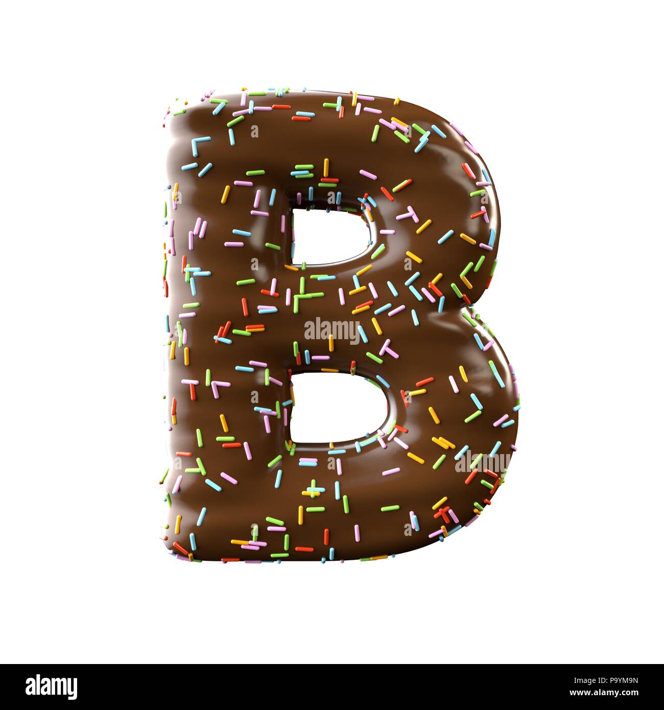 chocolate letter B Isolated on white background Stock Photo - Alamy